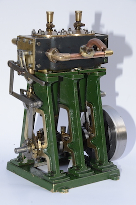 Vintage vertical twin live steam reversing engine for sale